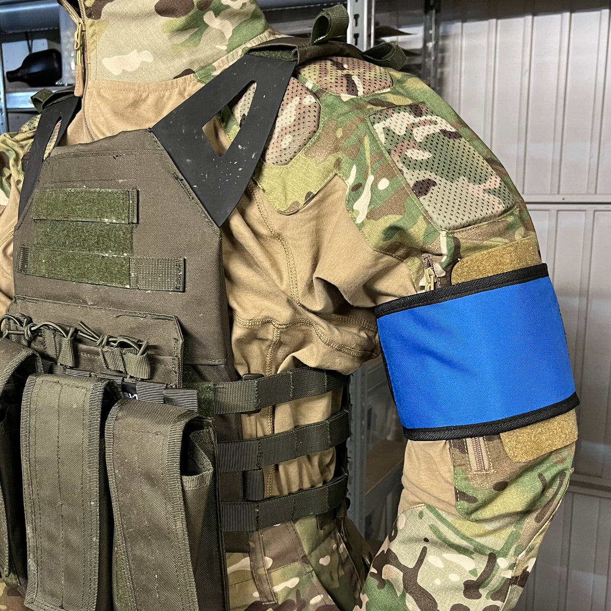 Brassard d'équipe avec velcro BLEU – Tactical Shop Switzerland