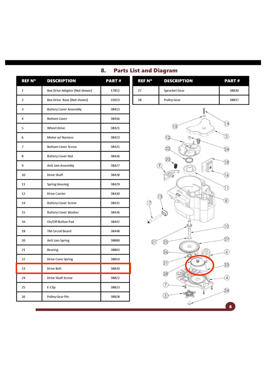 Courroie d'entraînement pour chargeur BOX MCS (#23 Box Magazine Drive ...